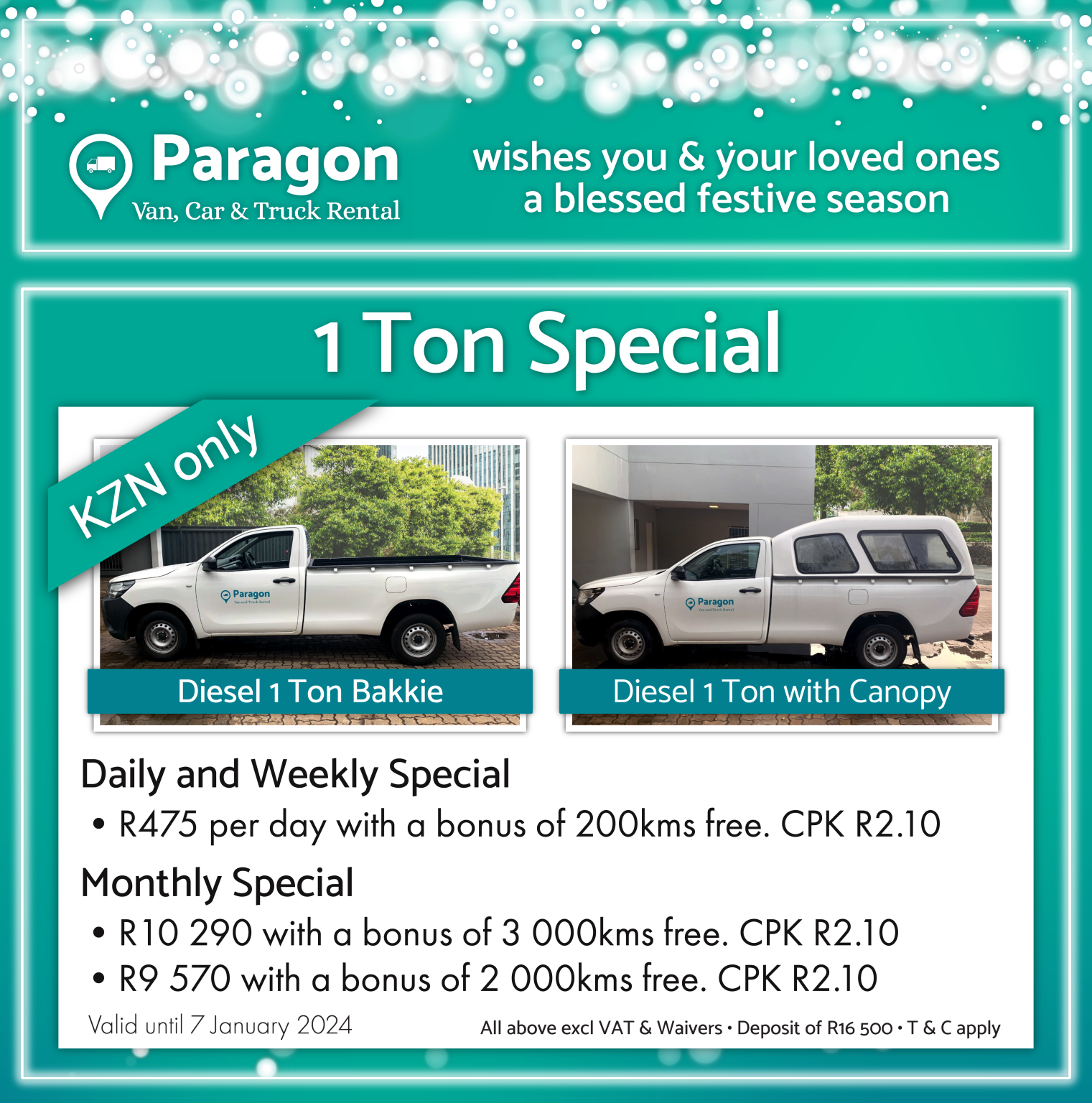 Specials – Paragon Van and Truck Rentals